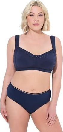 Ulla Popken Femme Grandes Tailles Soutien-Gorge de Maintien, sans Armatures, Dentelle - Bonnets C-H Bleu Nuit 105D 838461139-105D