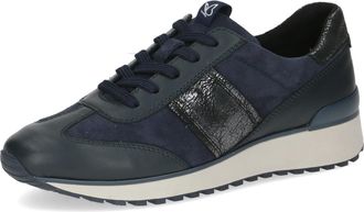 Caprice Damen Sneaker flach aus Leder Bequem, Blau (Ocean Comb), 39 EU