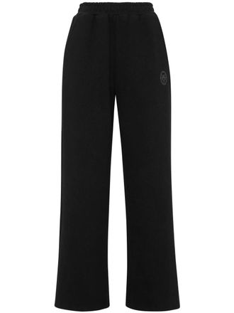 Plein Sport pantalon de jogging palazzo - Noir