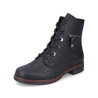 Rieker Femme Bottines 75142, Dame Bottines à Lacets,Botte à Lacets,Chaussure de Transition,Botte,Demi-Botte,Noir (Schwarz / 01),41 EU / 7.5 UK