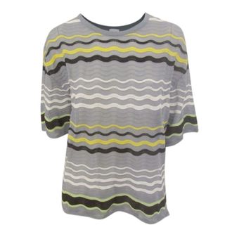 Missoni M Missoni Textured Crochet Knit Wave Stripe Top Size M