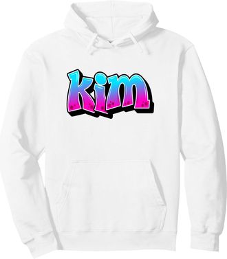 BDAZ Kim Graffiti Personalisierter Name Blau Rosa Frauen M&auml;dchen Pullover Hoodie