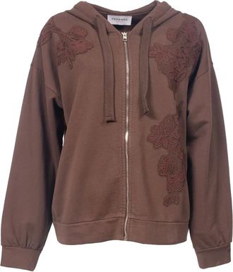 Ermanno Scervino Femme, Sweatshirts et sweats &agrave; capuche, Brun, Taille: 36 FR Zip-throughs