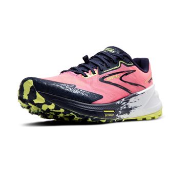 Brooks Damen Catamount 3 Sneaker, Rosa/Peacoat/Sonniges Limettengrün, 40.5 EU