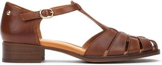 Pikolinos Halboffene Schuhe in Leder Valencia f&uuml;r Frauen Farbe Cuero