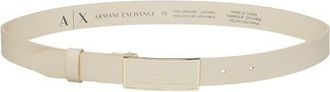A|X Armani Exchange Real Leather, Gold Detail Logo Plate Ceinture, Valley, 85 cm Femmes