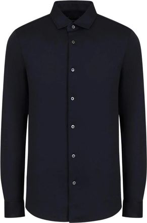 Emporio Armani Homme, Chemises, Bleu, Taille: 2XL ASV Chemise en jersey m&eacute;lang&eacute; Lyocell