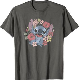 Disney Lilo & Stitch Floral Circle Stitch T-Shirt