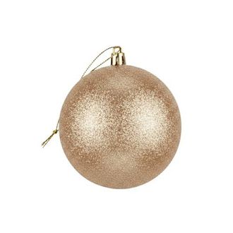 Shatchi 20 cm gro&szlig;e Champagner-Kugel aus PVC, bruchsicher, glitzernde Oberfl&auml;che, Weihnachtskugeln, Ornament, Festliche Weihnachtsbaum-H&auml;ngedekoration, rundes