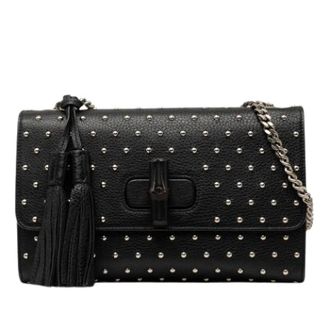 Gucci Pre-owned Sac bandouli&egrave;re clout&eacute; en cuir - Femme - Pre-owned - Noir - Taille: ONE Size