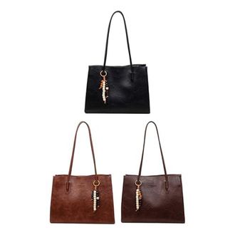 Generic Sac fourre-tout polyvalent, sac &agrave; bandouli&egrave;re textur&eacute;, sac &agrave; main de capacit&eacute; (noir)