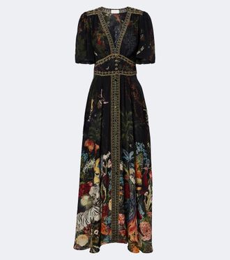 Camilla Robe midi en laine, soie et cachemire