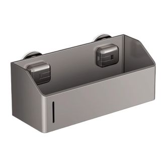 Generic Wandaufbewahrungsregal -Multi -Funktions Saugnapfkorb, Kohlenstoffstahlkonstruktion, Vakuumkleber Organisator, Hollow Out Design Holder | mit Platzier