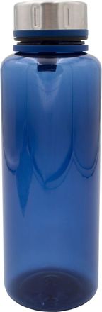 Steuber Trinkflasche Steel-Top 1000ml Kunststoff-Trinkflasche mit Edelstahldeckel, blau