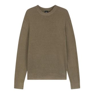 HUGO BOSS P-Horso Gerippter Pullover mit Samt-Effekt - - Knitwear - Herren - Braun - S