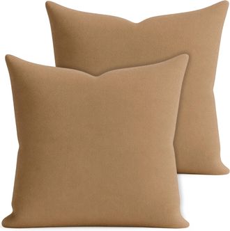 Matches 21 2er Set Kissenbezug 40x40 cm Hellbraun f&uuml;r Dekokissen - Kissenh&uuml;llen mit Rei&szlig;verschluss