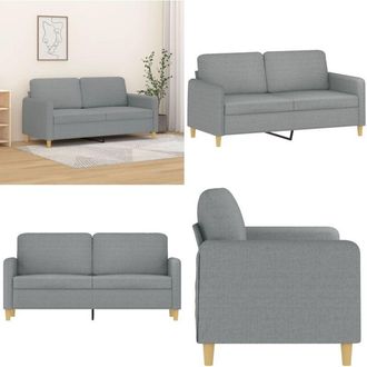 vidaXL 2-Sitzer-Sofa Hellgrau 140 cm Stoff - Couch - 2-Sitzer Sofa - Wohncouch - Grau Sofa - Modernes Sofa - Home & Living