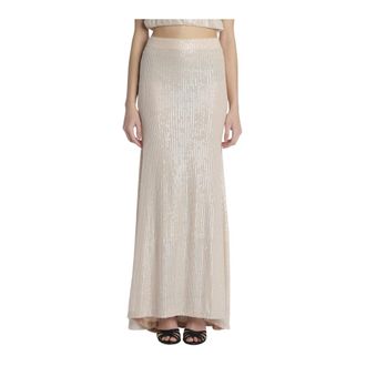 Le Twins LE Twins, Femme, Jupes, Beige, Taille: 44 FR Maria Cristina Maxi Skirt