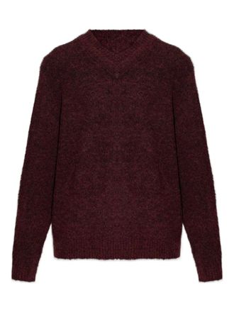 Sams&oslash;e & Sams&oslash;e pull Safloyd en maille &agrave; col v - Rouge