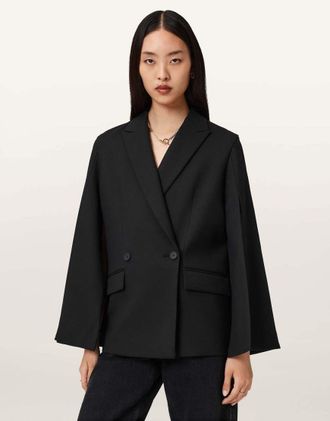 AllSaints Luna - Blazer fa&ccedil;on cape - Noir