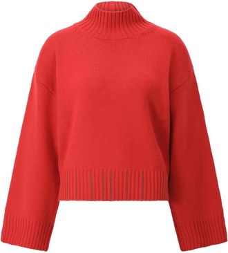 Fabiana Filippi Femme, Pulls, Rouge, Taille: 36 FR &Eacute;l&eacute;gant pull &agrave; col roul&eacute; avec d&eacute;tails paillet&eacute;s