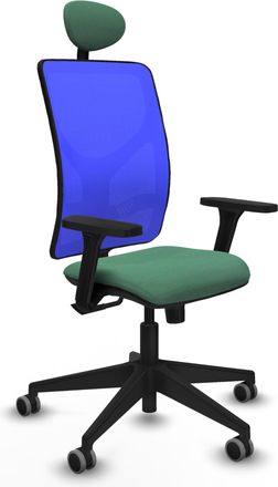 Piqueras y Crespo B&uuml;rostuhl mit R&uuml;ckenlehne mit 3D-Armlehnen, h&ouml;henverstellbarer Lendenwirbelst&uuml;tze und festem Kopfteil, ausgestattet mit 3-fach verstellbarer R&uuml;ckenleh