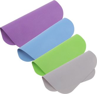 DOITOOL 4 St&uuml;ck Teiliges Rutschfester Gummi-&ouml;ffner-griffpolster Quadratische Flaschen&ouml;ffner-pads in Gr&uuml;n Blau und Violett Hitzebest&auml;ndig Schutz Kratzfeste Unt