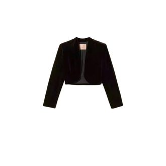 Twinset Veste Spencer en velours - Femme - Vestes - Noir - Taille: 44 FR