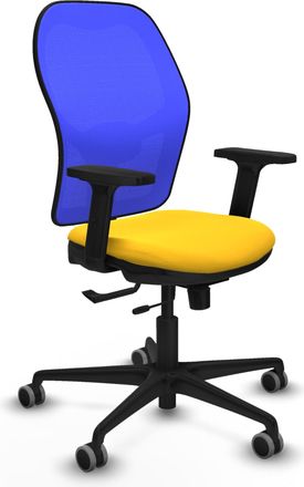 Piqueras y Crespo Schreibtischstuhl, verstellbare Armlehne, h&ouml;henverstellbare Lendenwirbelst&uuml;tze, ausgestattet mit Syncro/Traslack und eingespritztem Schaumstoff, Blau/