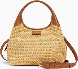 Le Tanneur Petit sac &agrave; main Juliette effet raphia et cuir lisse