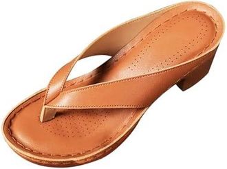 Generic Sandales orthop&eacute;diques &agrave; talon &eacute;pais pour femme - Soutien de la vo&ucirc;te plantaire - Confortables &agrave; enfiler - Bout ouvert - Tongs d&eacute;t&eacute; habill&eacute;es et d&eacute;con