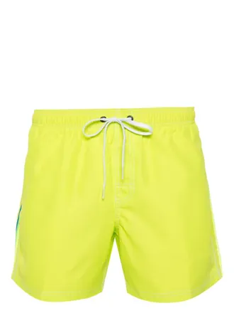 Sundek short de bain ray&eacute; &agrave; patch logo - Jaune
