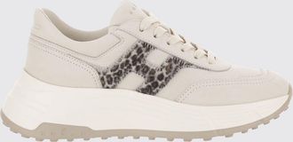 Hogan Baskets Hi-Fi en nubuck et cuir effet poulain avec imprim&eacute; animalier et semelle chunky