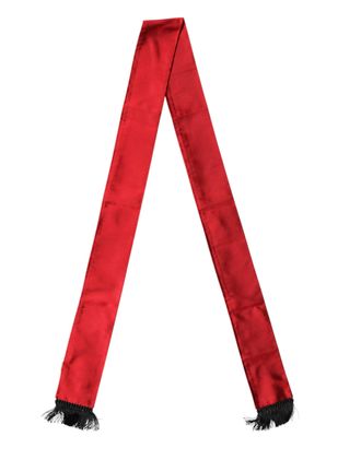 Dolce & Gabbana Mens Red Silk Fringes Neck Wrap Foulard Scarf