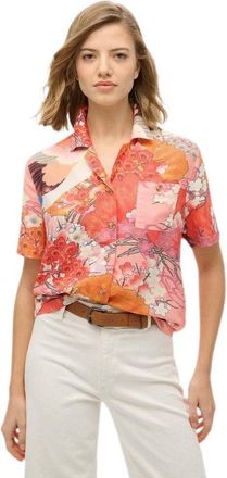 Superdry Damen Beach Resort Hemd Kam Korallrot 38