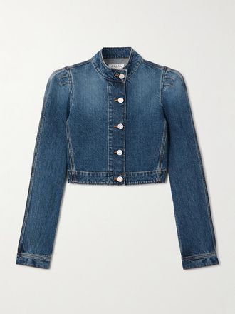 Alaia Verkürzte Jeansjacke - Blau