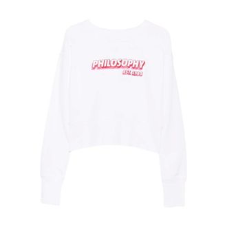 Philosophy di Lorenzo Serafini Femme, Sweatshirts et sweats &agrave; capuche, Blanc, Taille: 40 FR SweaT-shirts