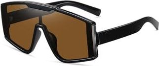 Generic Lunettes De Soleil Carr&eacute;es &Agrave; Monture Large For Hommes Et Femmes, Personnalis&eacute;es For Les F&ecirc;tes Et Les Photos.(Brown)