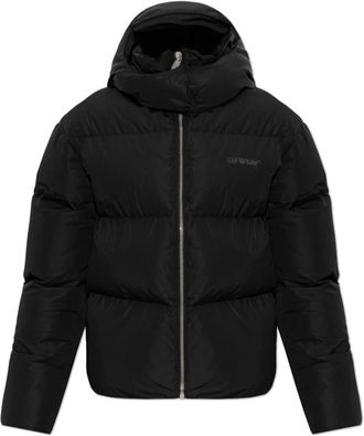 Off-white Femme, Vestes, Noir, Taille: 38 FR Veste Courte Tech Taffeta Duvet