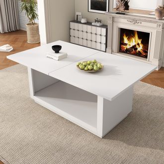 Merax Ausziehbarer Esstisch 140/180x70x76,5 cm, Moderner Esstisch mit Stauraum, Platzsparender Küchentisch, Rechteckiger Esszimmertisch für Wohnzimmer & Küc