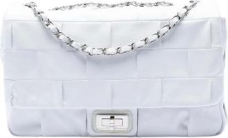 Chanel Sac bandouli&egrave;re en cuir dagneau patchwork Pre-owned - Femme - Pre-owned - Blanc - Taille: ONE Size