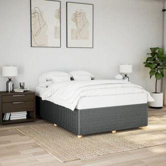vidaXL Cadre de lit sans matelas gris fonc&eacute; 160x200 cm tissu Vidaxl
