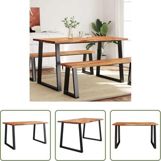 vidaXL vidaXL Massivholz Tisch - Esstisch Baumkante 140x80x75 cm Massivholz Akazie