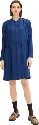 Tom Tailor Damen 1035224 Jeanskleid mit Knopfleiste, 10113 - Clean Mid Stone Blue Denim, 36