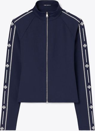 Tory Burch Top aus Nylon mit Logo und Rei&szlig;verschluss
