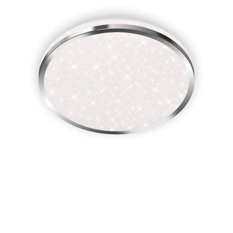 Briloner Leuchten - LED Deckenleuchte, Badleuchte, Badlampe inkl. Sternendekor, IP44, 12 Watt, 1.200 Lumen, 4.000 Kelvin, Chrom-Wei&szlig;, 280x70mm (DxH)