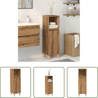 vidaXL vidaXL Eiche Schrank - Badschrank Artisan-Eiche 30x30x100 cm Holzwerkstoff