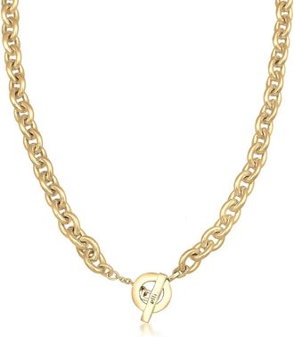 Elli Halsketten - Halskette Ankerkette Grob Glieder Unisex 925 Silbe - Gr. unisize - in Gold - für Damen