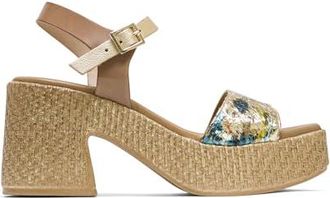 Porronet Jimena Sandales à talon en cuir métallisé taupe doré, Taupe doré, 39 EU