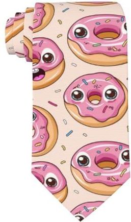 Generic Donut De Dessin Animé Drôle Cravates Décontractée Cravate Homme Élégante Cravate Pour Célébrations Femmes Événements